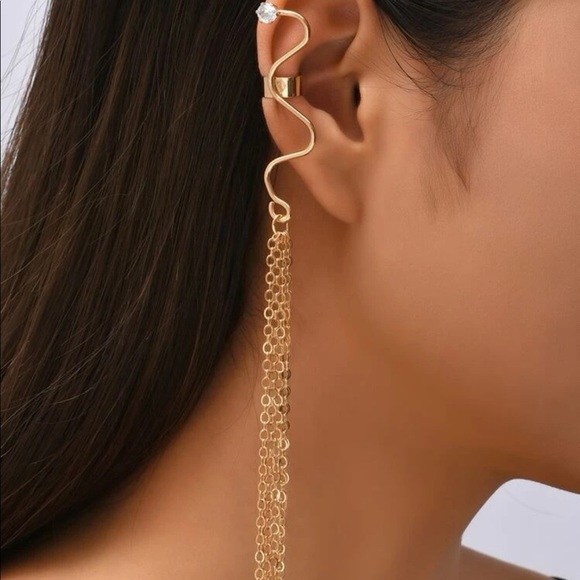 Jewelry | 33 Gold 1pc Rhinestone Ear Cuff | Poshmark